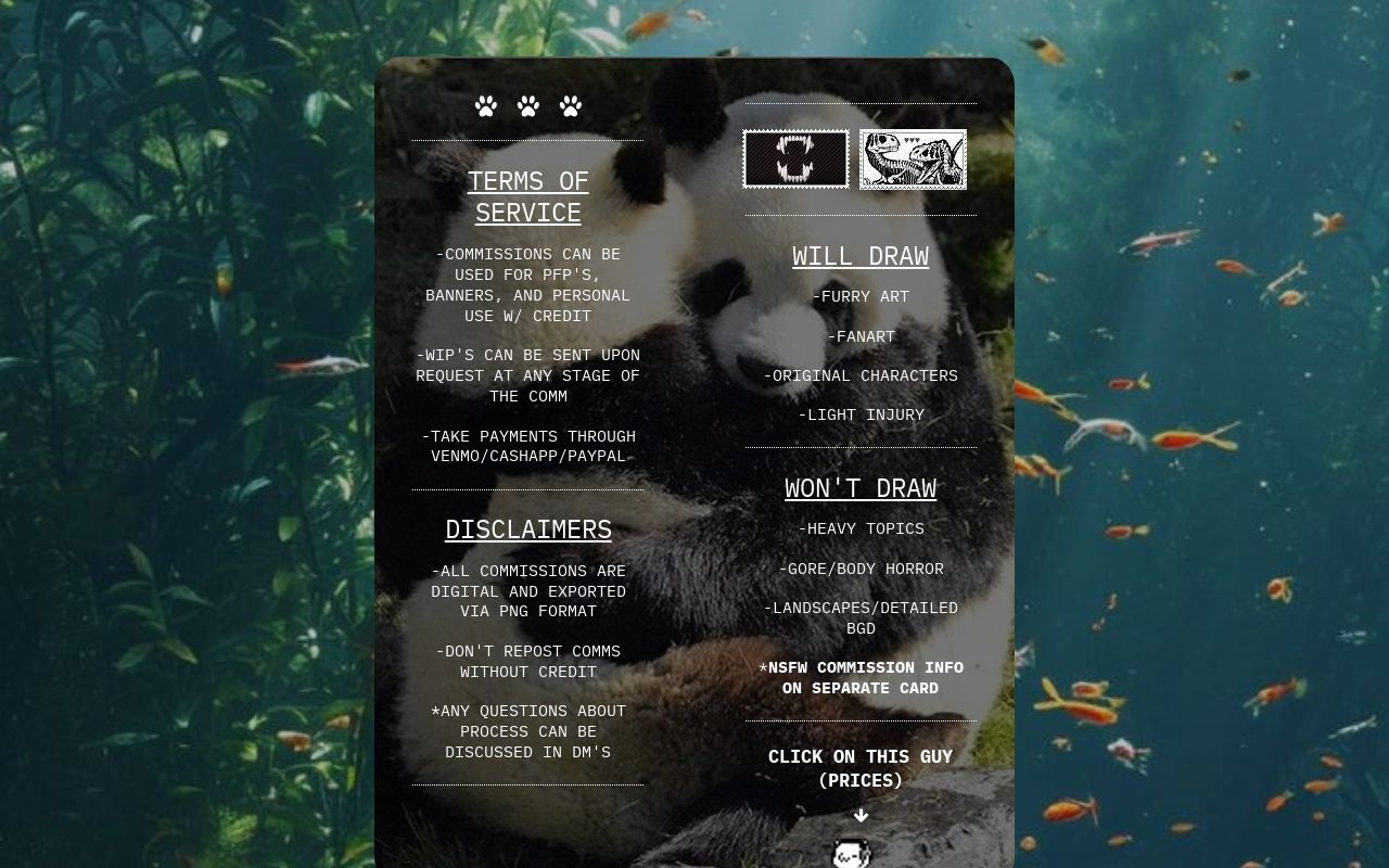 Soap's Commission Sheet